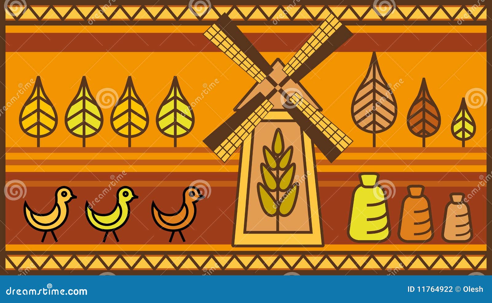 Pattern with a mill stock vector. Illustration of rhombus - 11764922