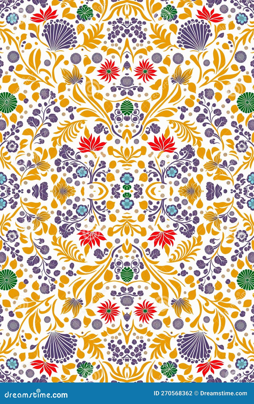 Pattern Mirror of Flowers, Branches and Leaves Textures Abstract ...