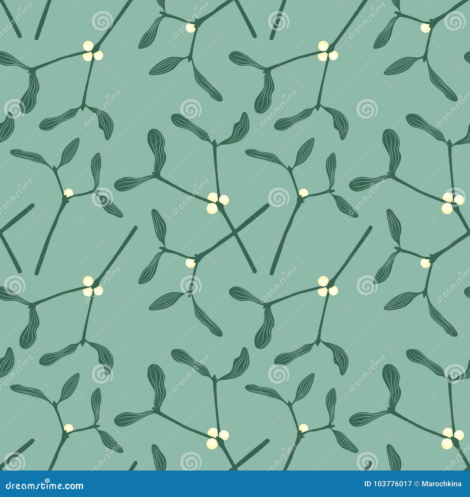 Pattern of mistletoe stock vector. Illustration of plain - 103776017