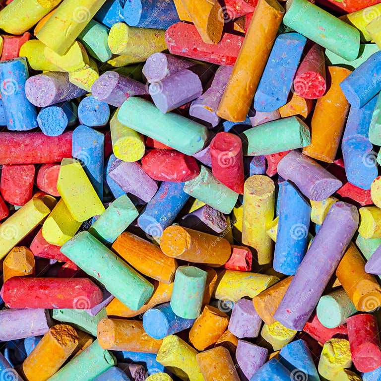 Pattern of Mixed Colorful Chalk Pieces Stock Photo - Image of chalk ...
