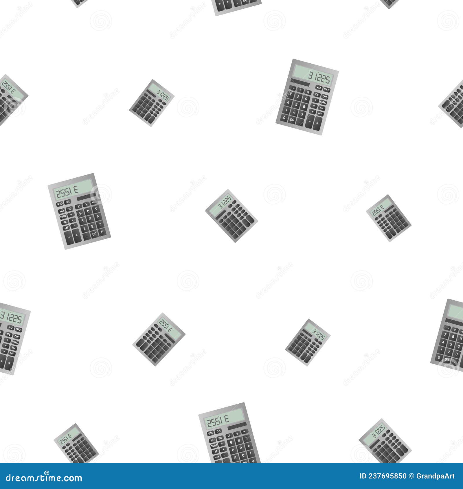 Pattern Of Modern Digital Calculator With Symbols On The Keys Or ...