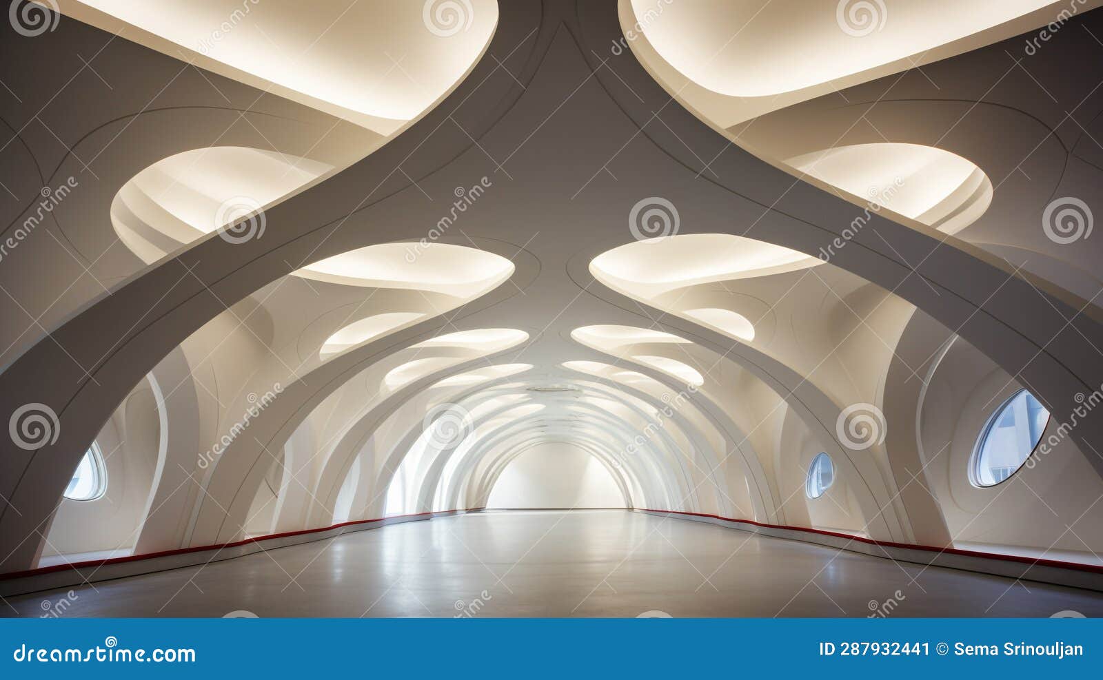 Pattern of Modern Interior Design with Curved Lines. - Generative Ai ...