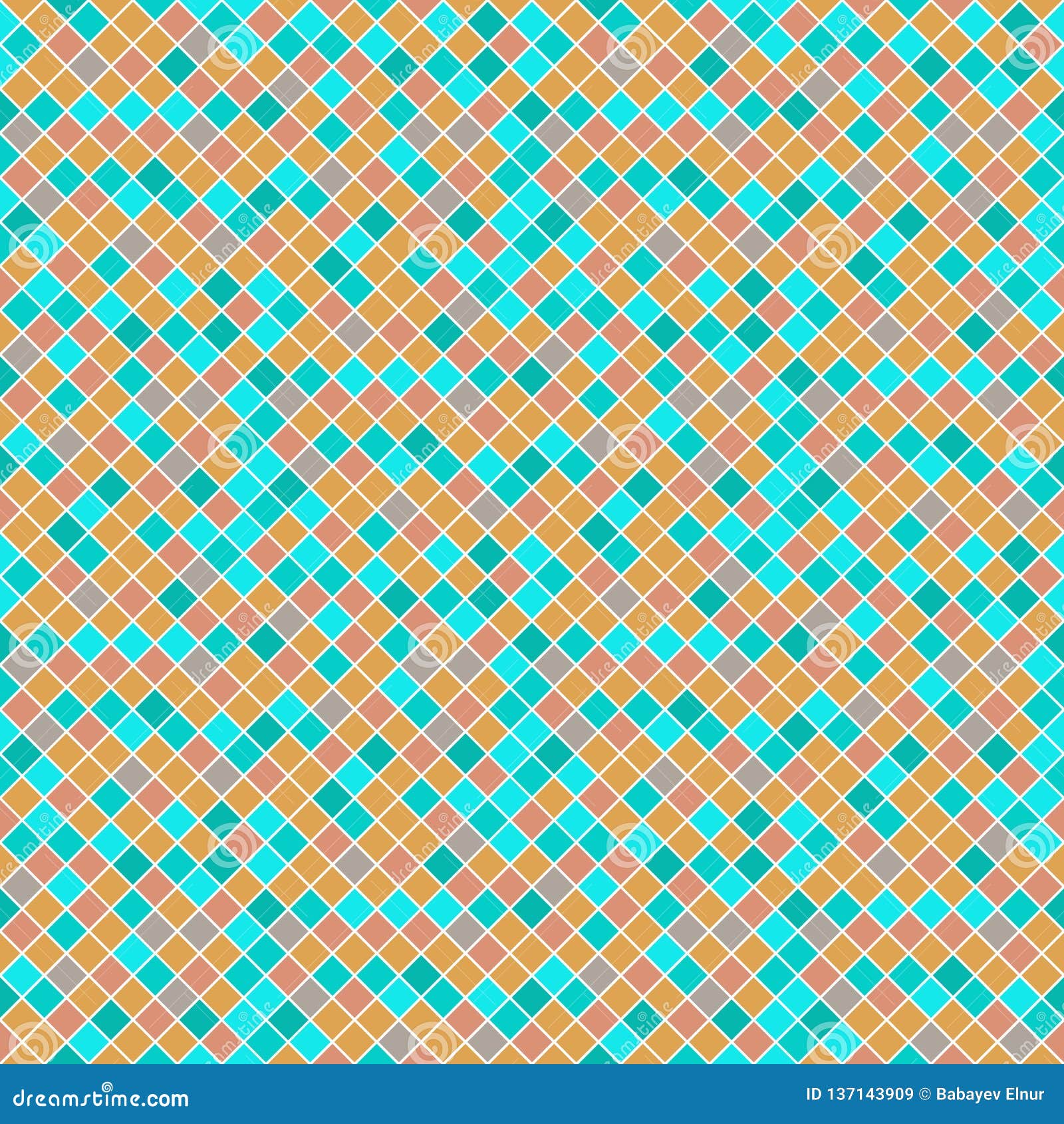 Pattern Mosaic Tiles Texture. Turquoise and Colorful Abstract Pixel ...