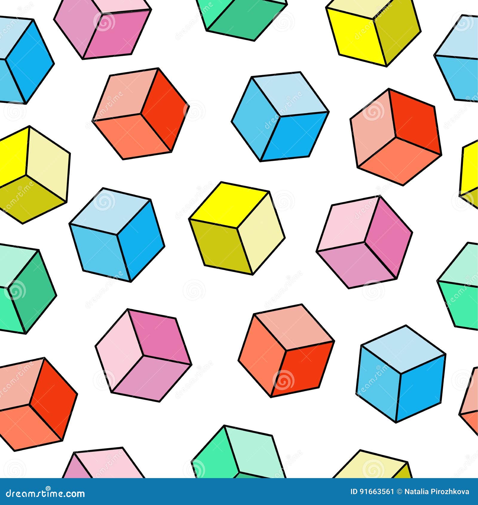 Pattern of Multi-colored Cubes Stock Vector - Illustration of computer ...