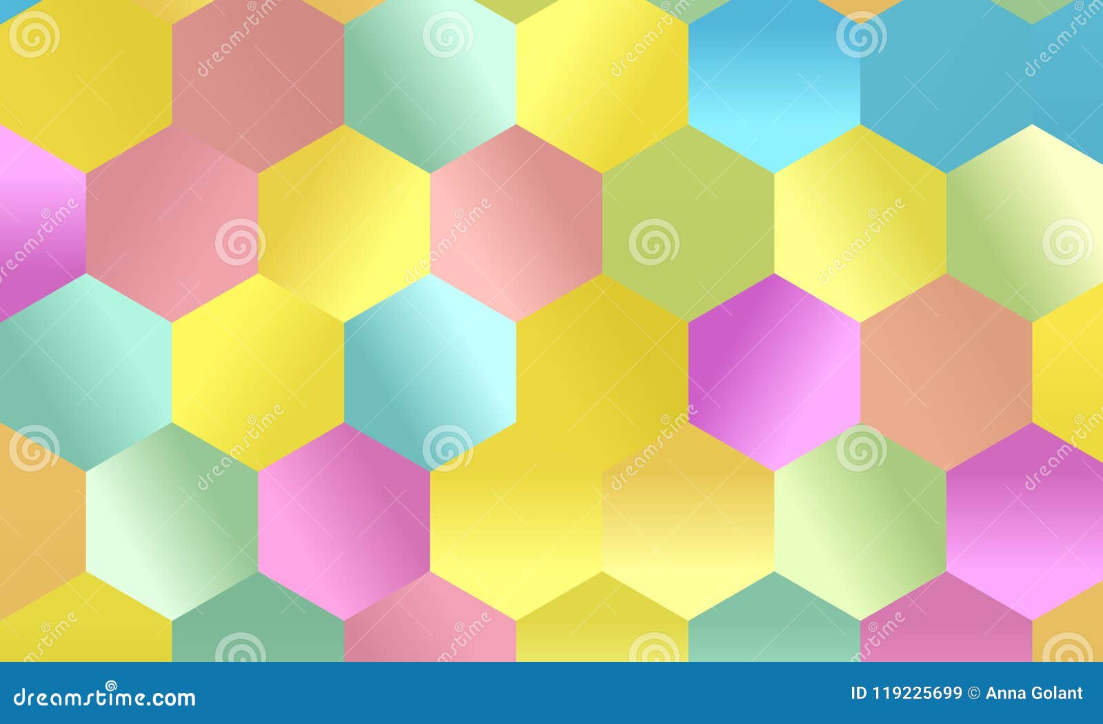 Pattern with Multi-colored Hexagons Simple Geometric Background. Mosaic ...