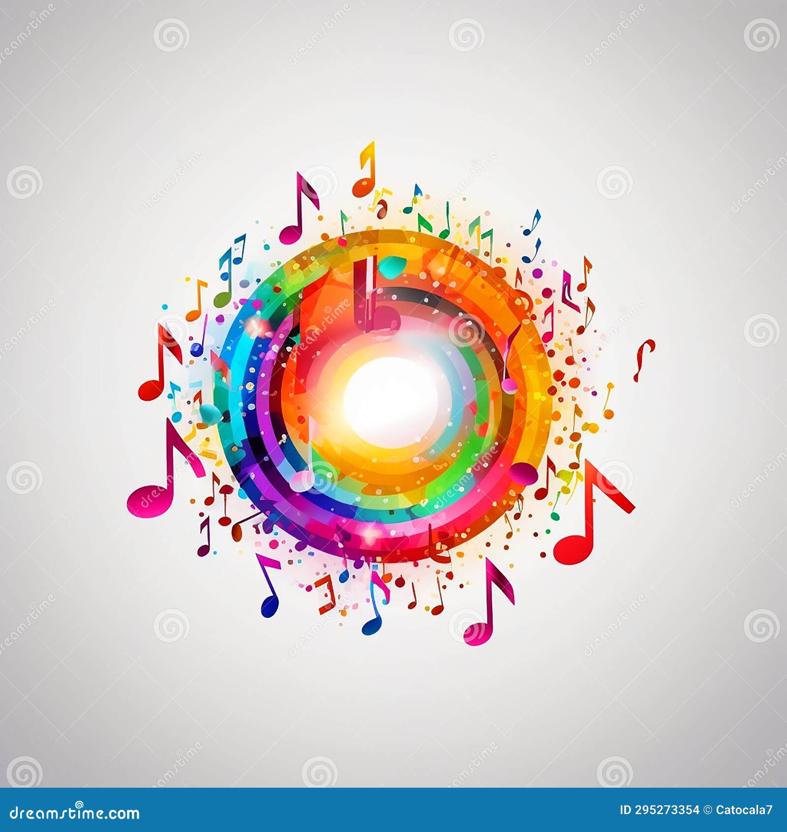 Pattern of Multi-colored Notes on White, Musical Background for the ...
