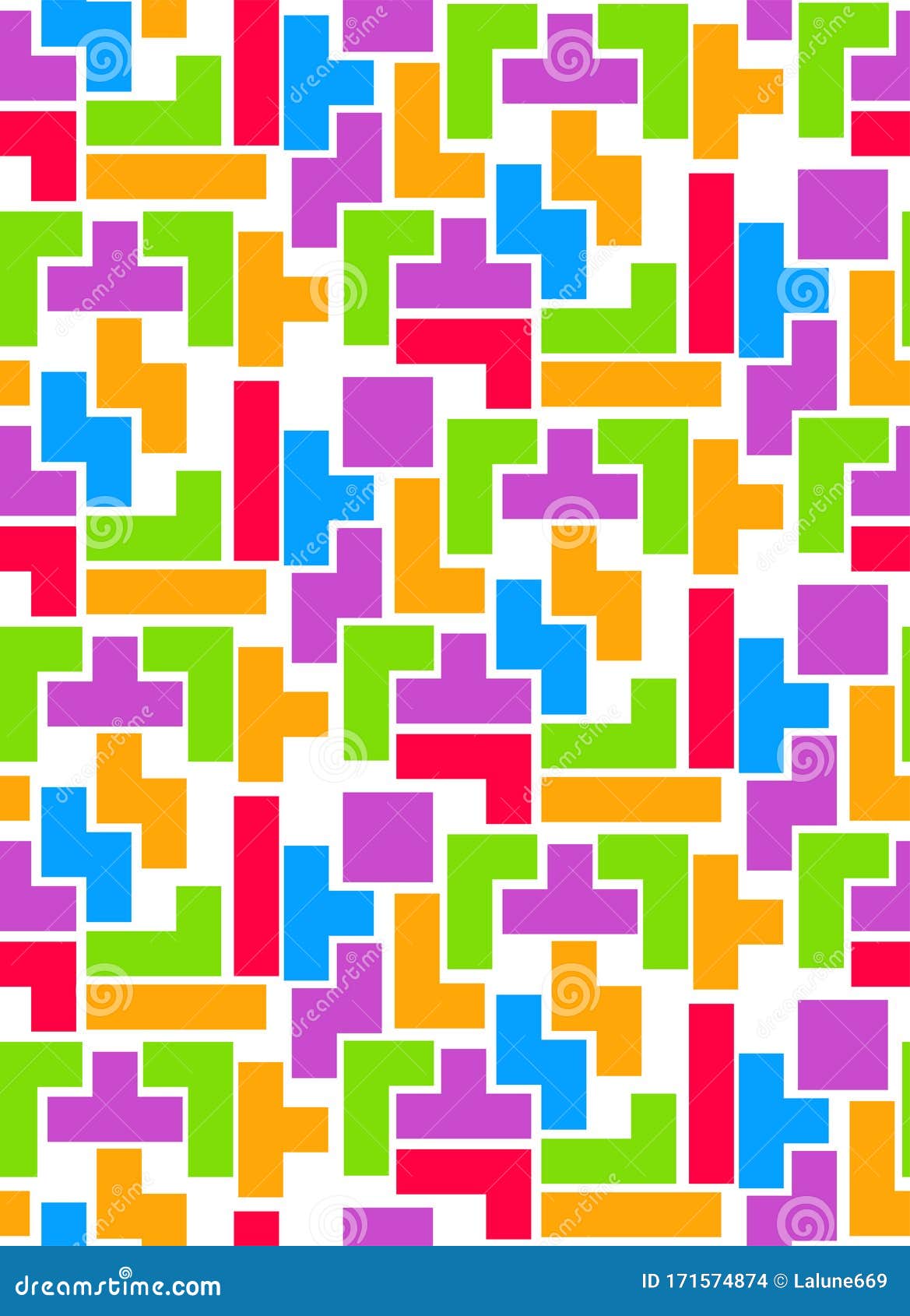 Pattern of Multi-colored Tetris Elements Stock Vector - Illustration of ...
