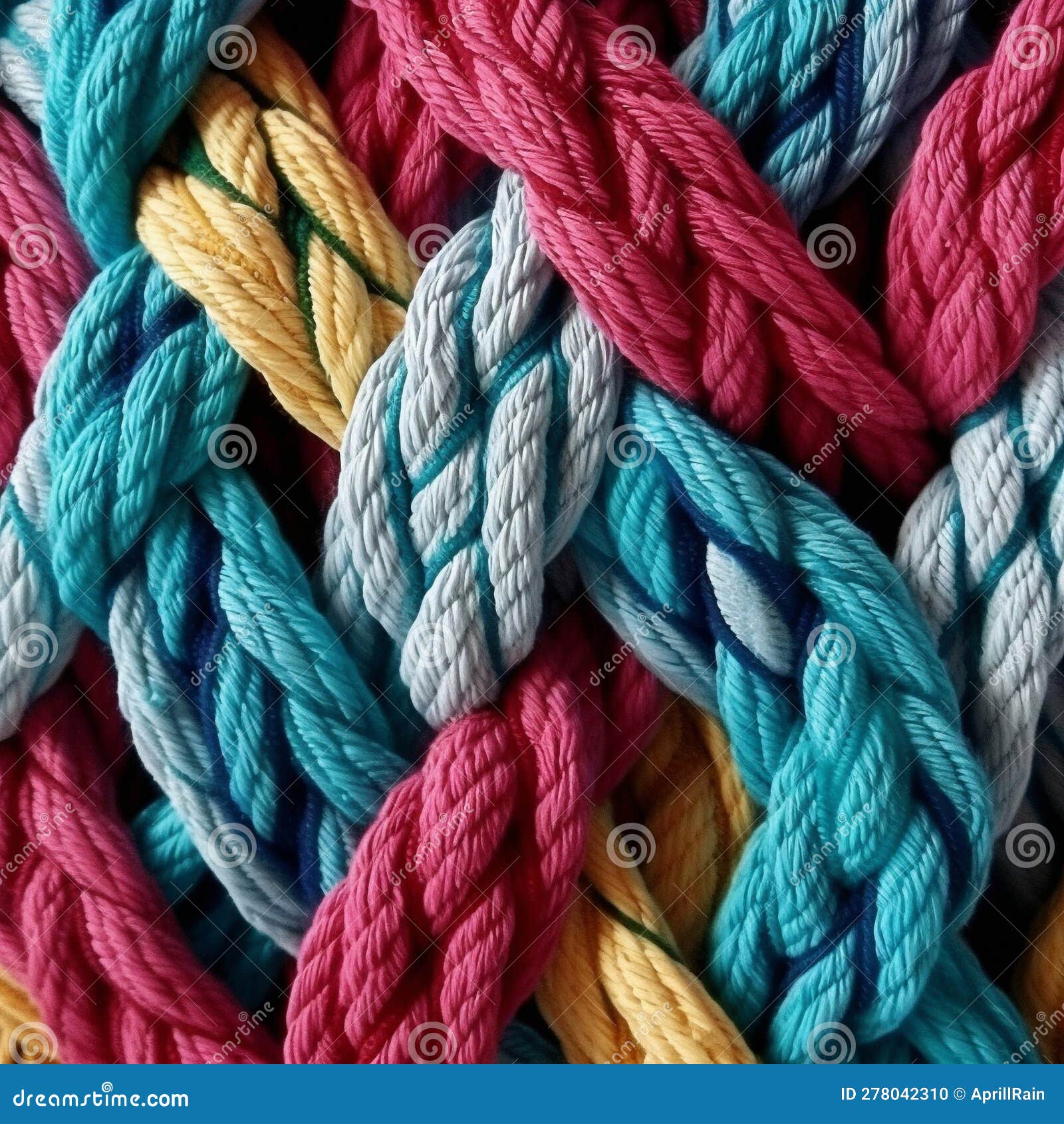Pattern of Multicoloured Ropes and Twisted Twines. Background Stock ...