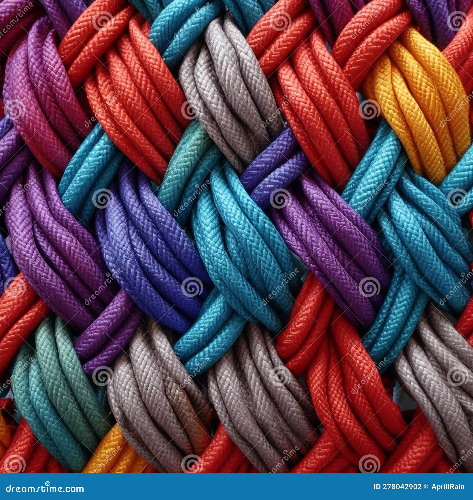 Pattern of Multicoloured Ropes and Twisted Twines. Background Stock ...