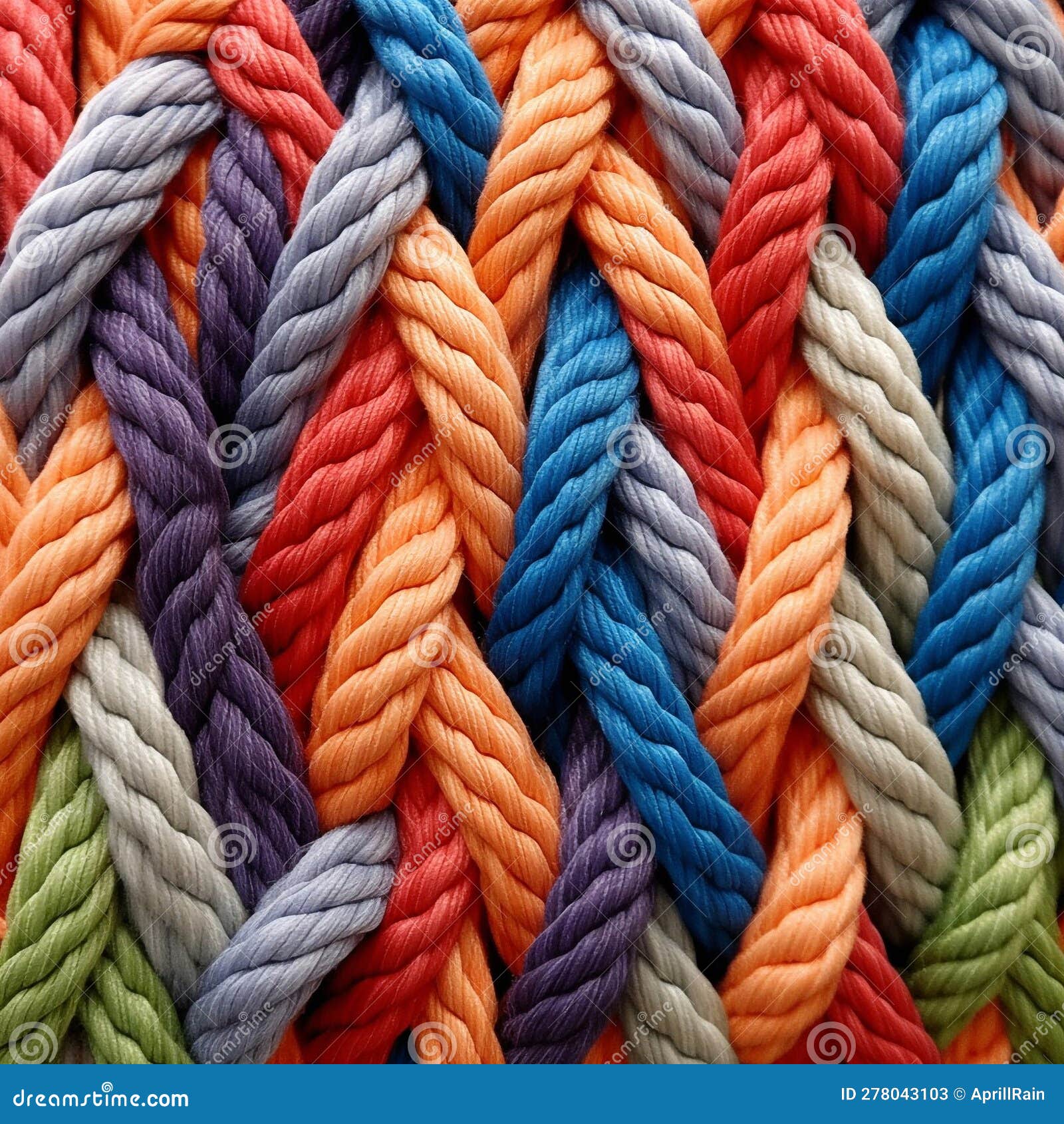 Pattern of Multicoloured Ropes and Twisted Twines. Background Stock ...