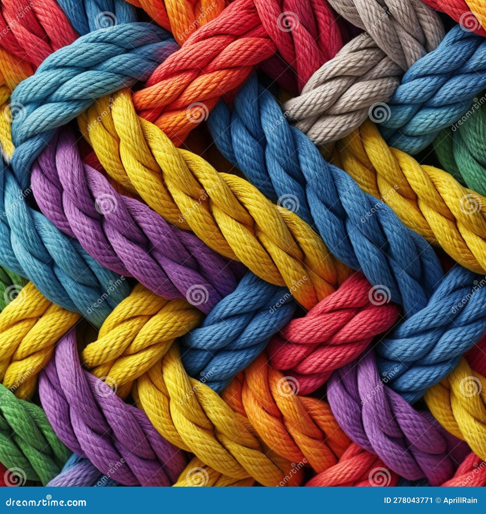Pattern of Multicoloured Ropes and Twisted Twines. Background Stock Illustration - Illustration ...
