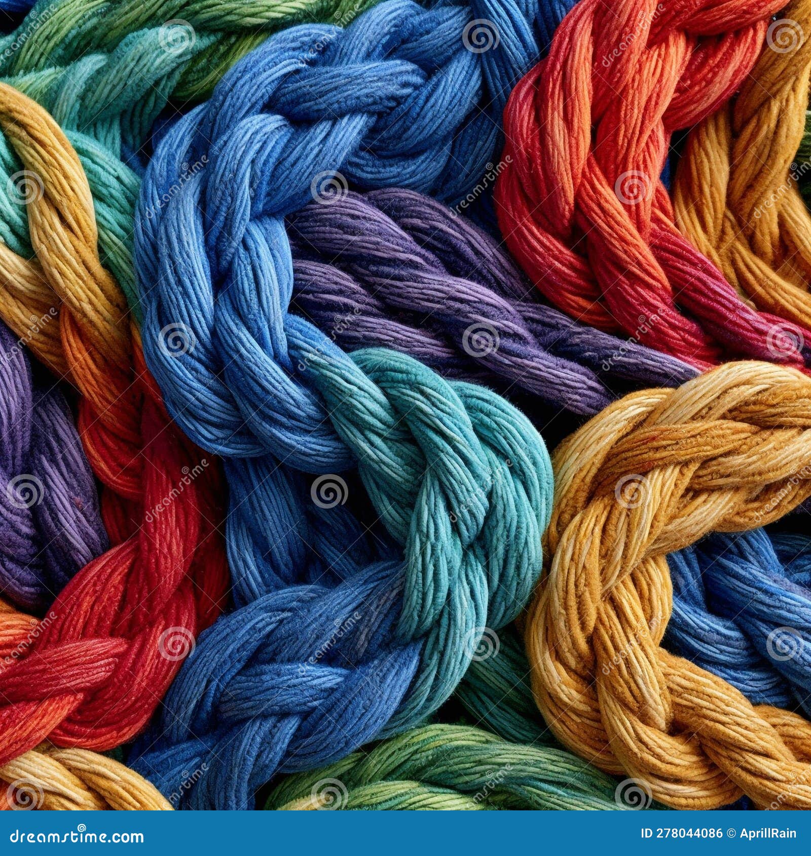 Pattern of Multicoloured Ropes and Twisted Twines. Background Stock ...