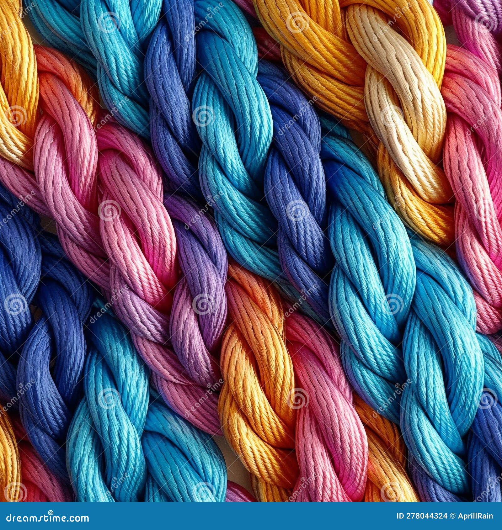 Pattern of Multicoloured Ropes and Twisted Twines. Background Stock ...