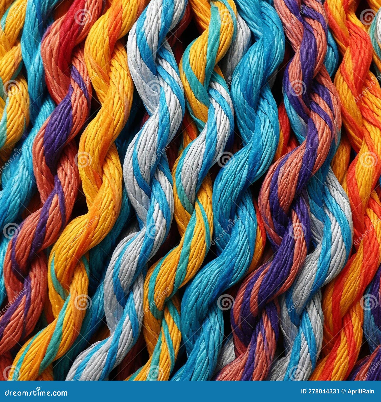 Pattern of Multicoloured Ropes and Twisted Twines. Background Stock ...