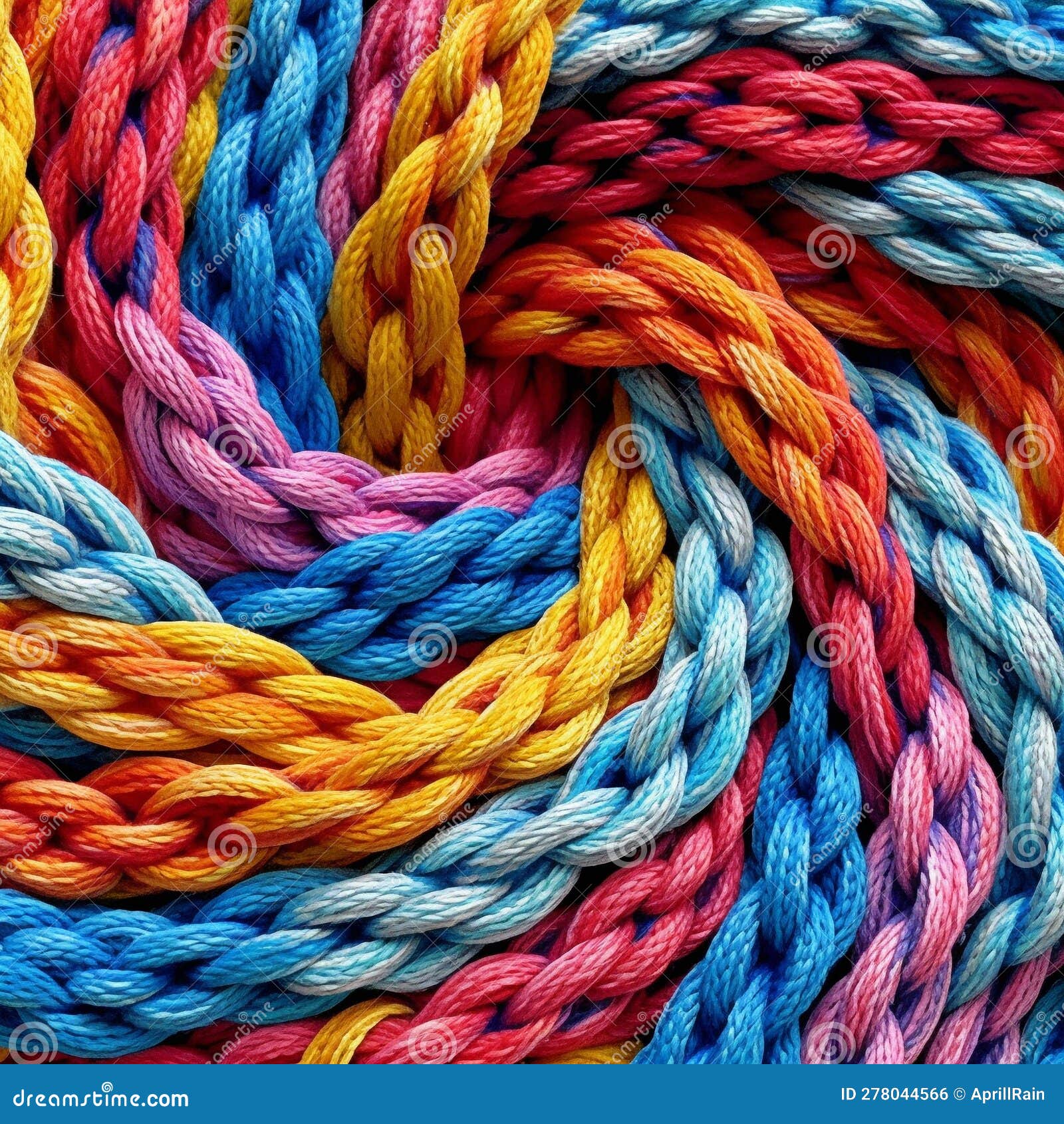 Pattern of Multicoloured Ropes and Twisted Twines. Background Stock ...