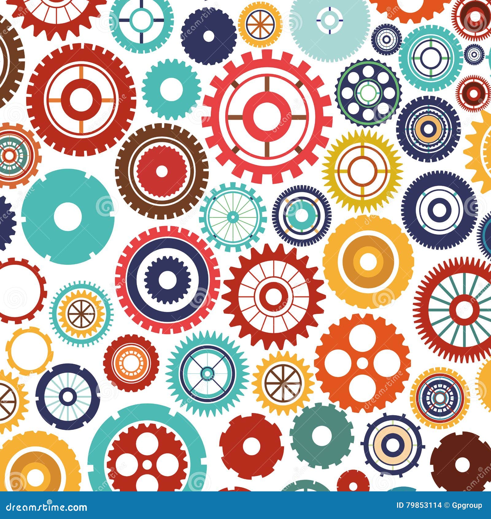 Pattern with Multiple Colorful Gears Stock Vector - Illustration of ...