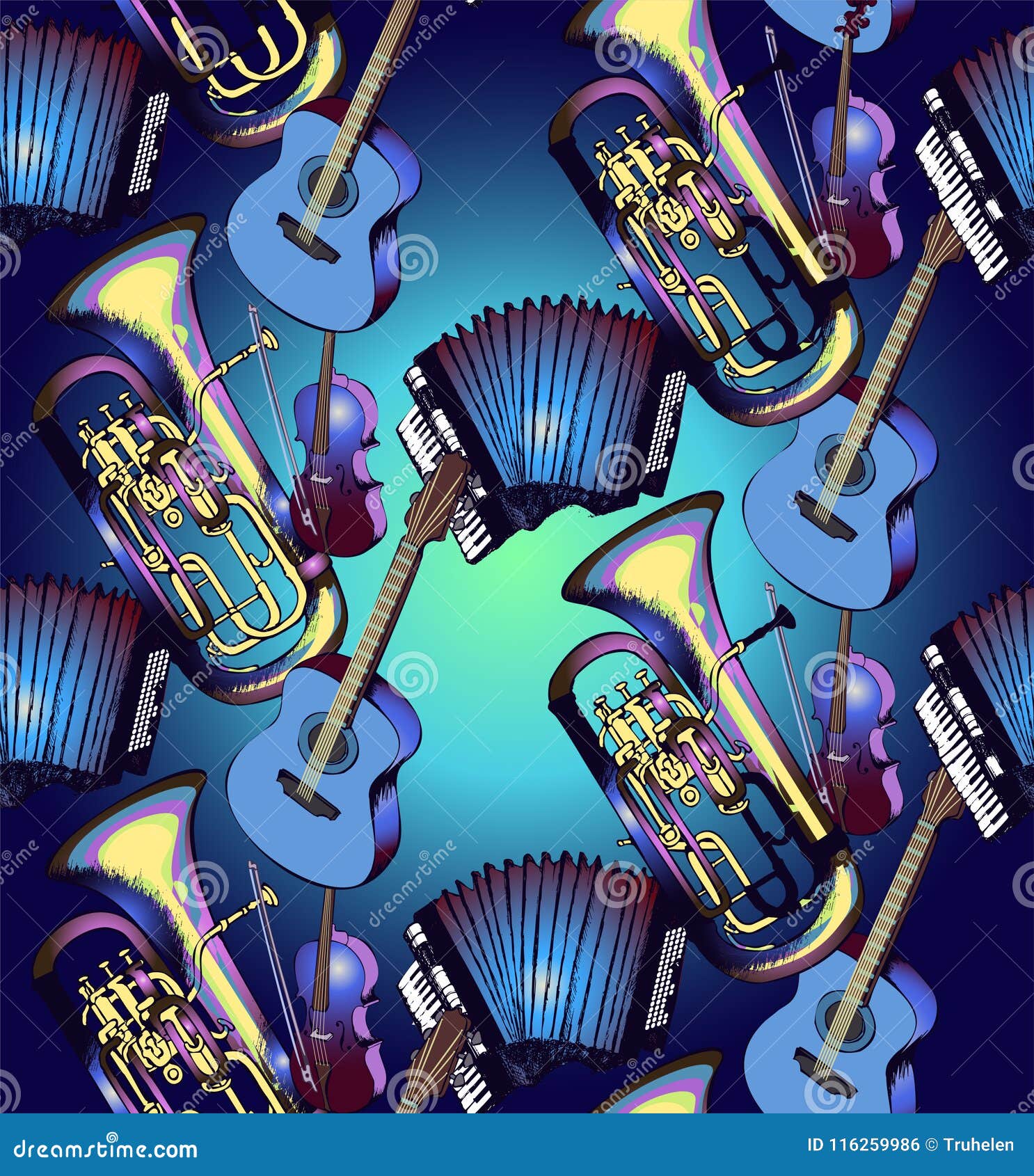 Pattern of Musical Instruments Stock Vector - Illustration of ...