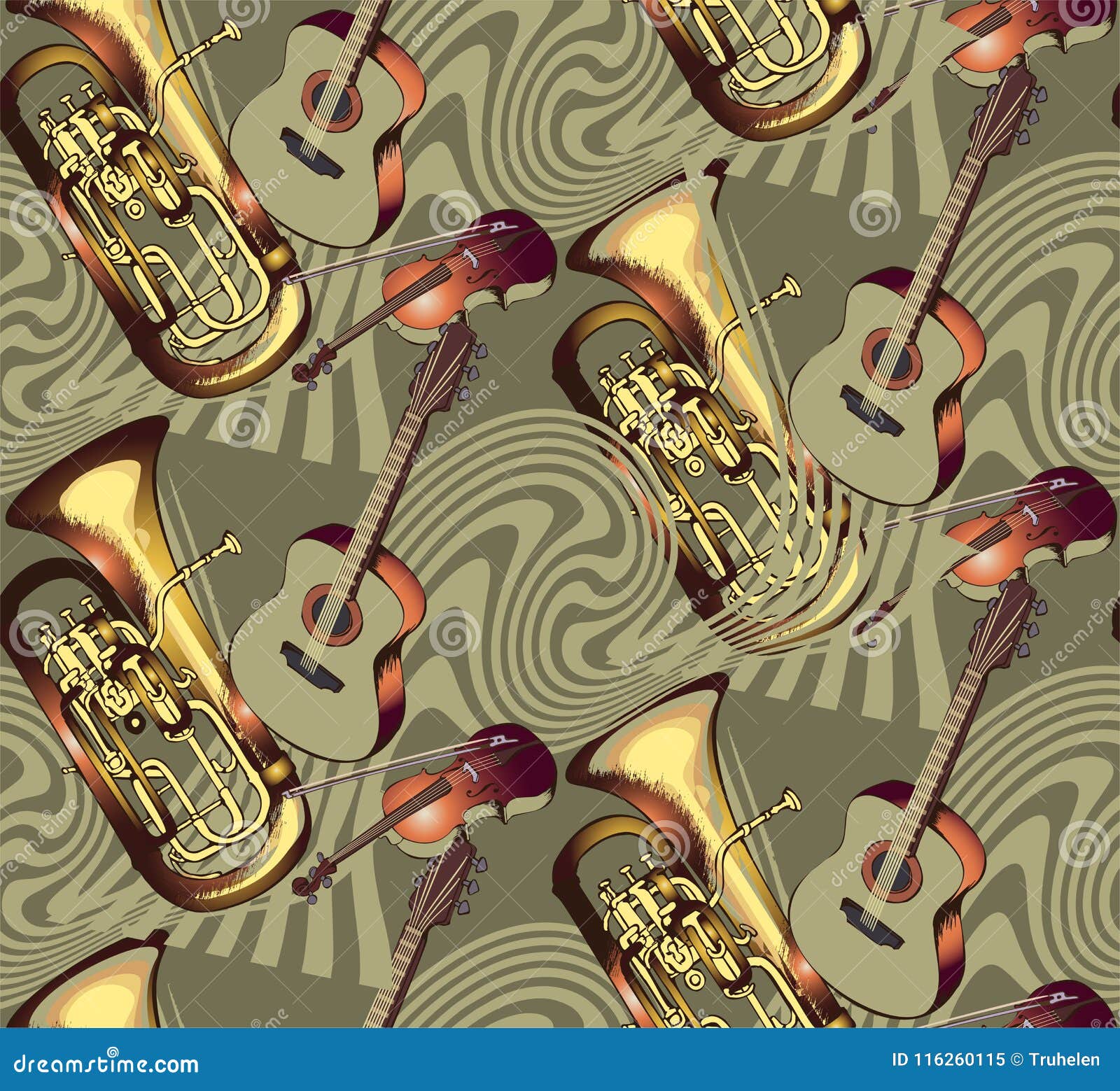 Pattern of Musical Instruments Stock Vector - Illustration of pattern ...