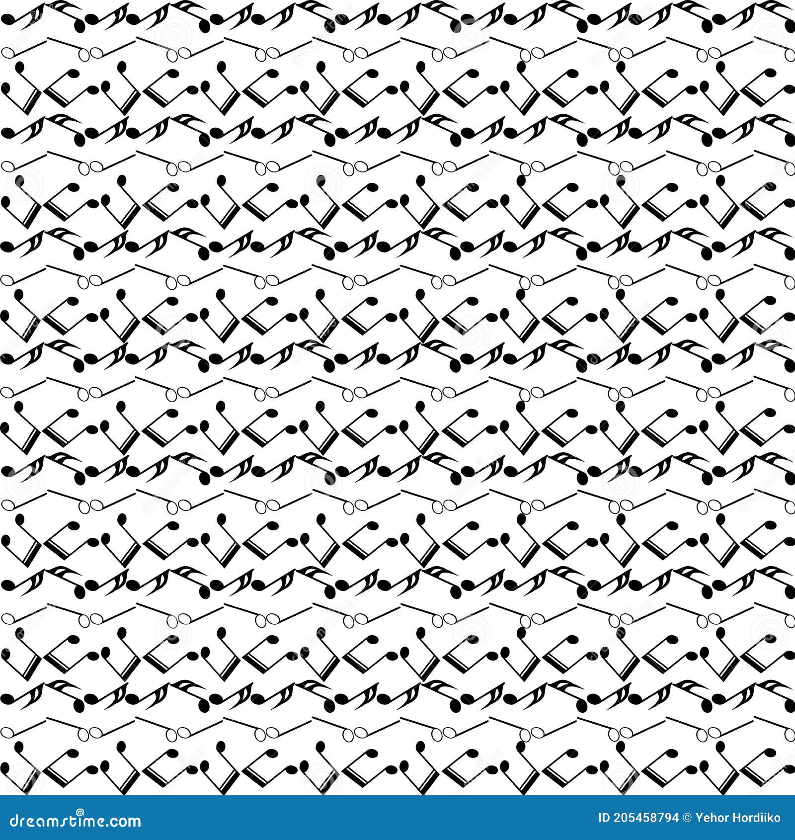 Pattern of musical notes stock illustration. Illustration of symmetry ...