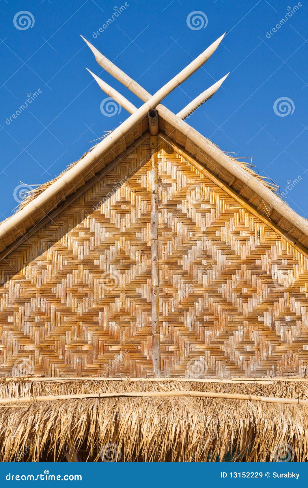 Pattern of Native Thai Style Bamboo Hut on Island Stock Image - Image ...