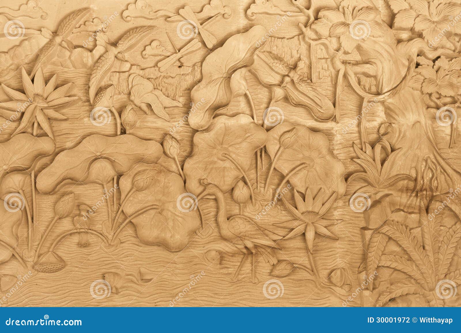 Carved Wood Patterns, Texture On The Wall Of The Building Royalty-Free ...