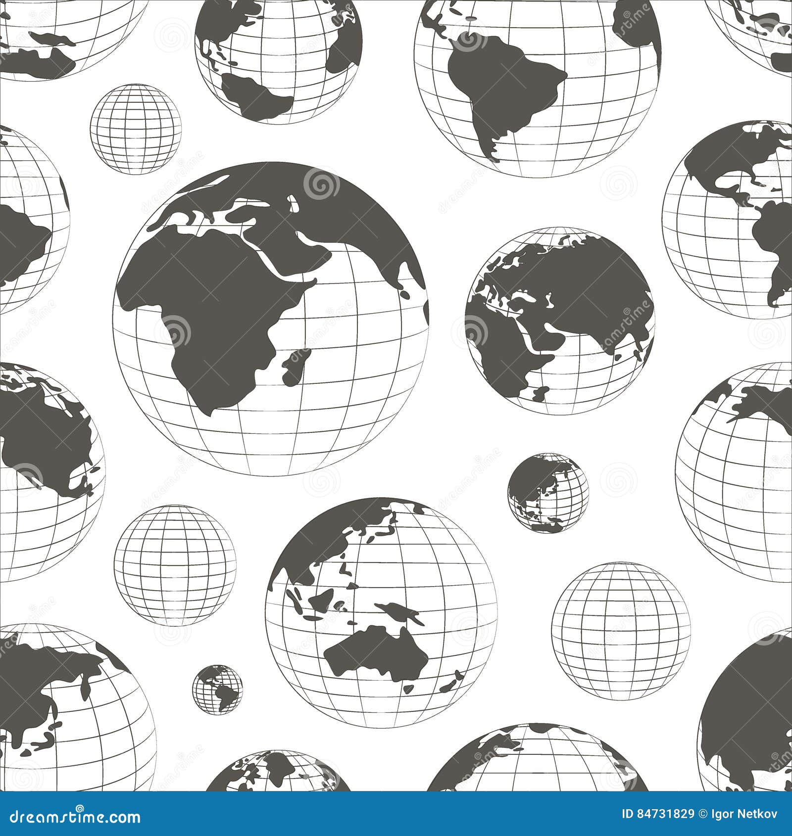 Pattern of nine globes stock vector. Illustration of modern - 84731829