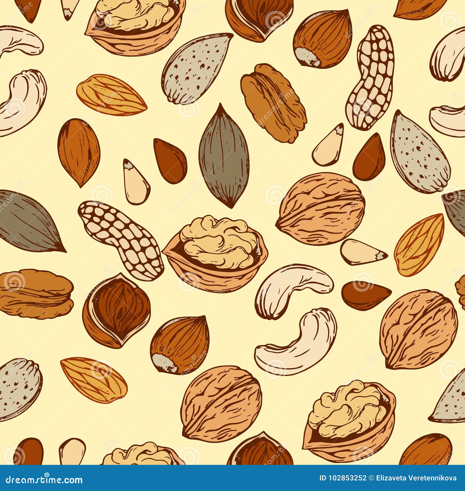 Pattern nuts stock vector. Illustration of nutshell - 102853252