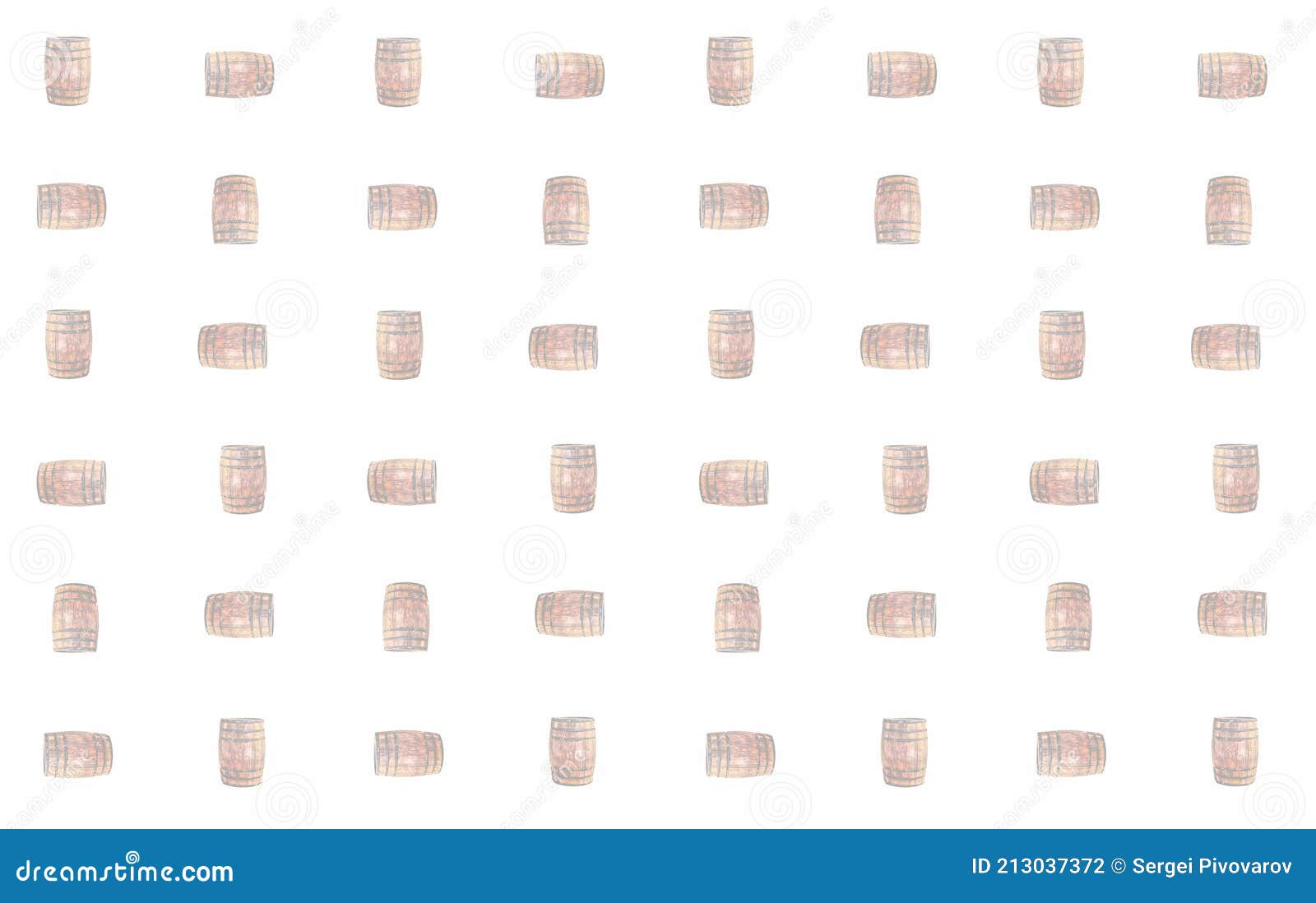 Pattern Oak Barrels on Isolated White Background Transparent Design ...