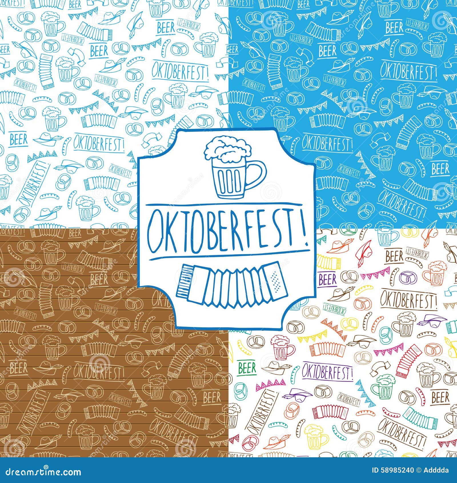 Pattern Oktoberfest set editorial image. Illustration of frame - 58985240