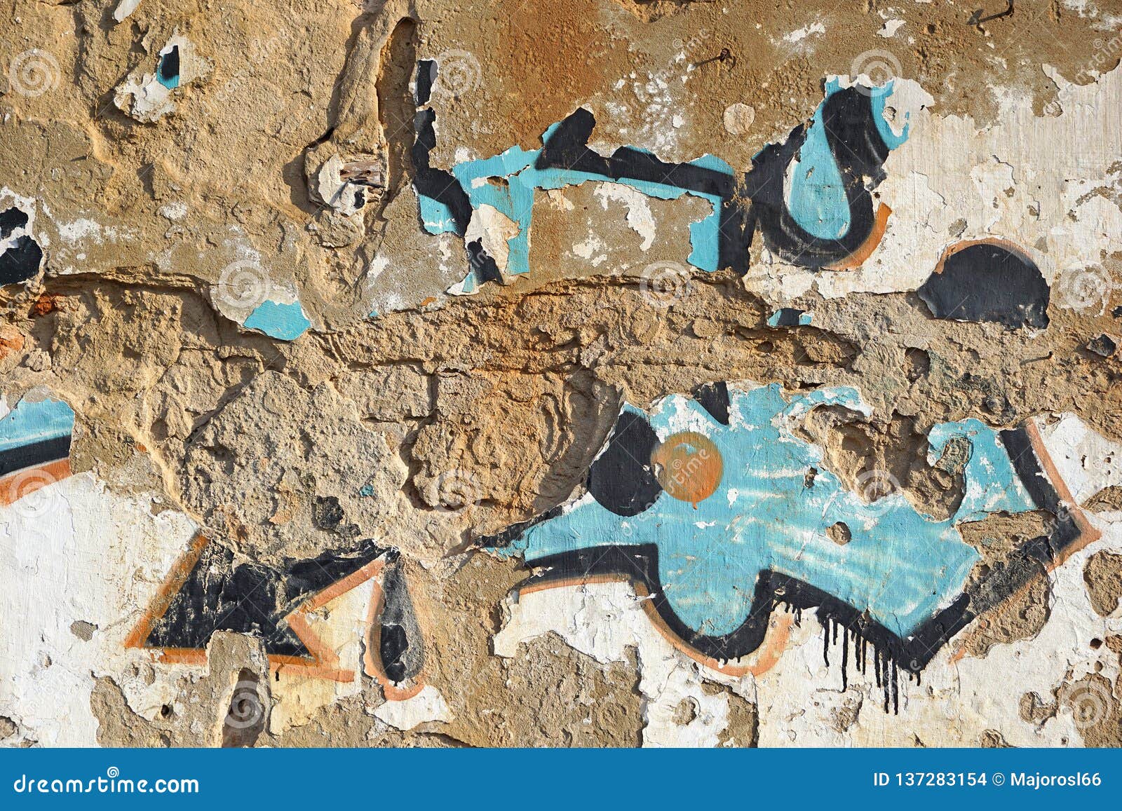 Pattern of an Old Adobe Wall of a Building Stock Photo - Image of ...