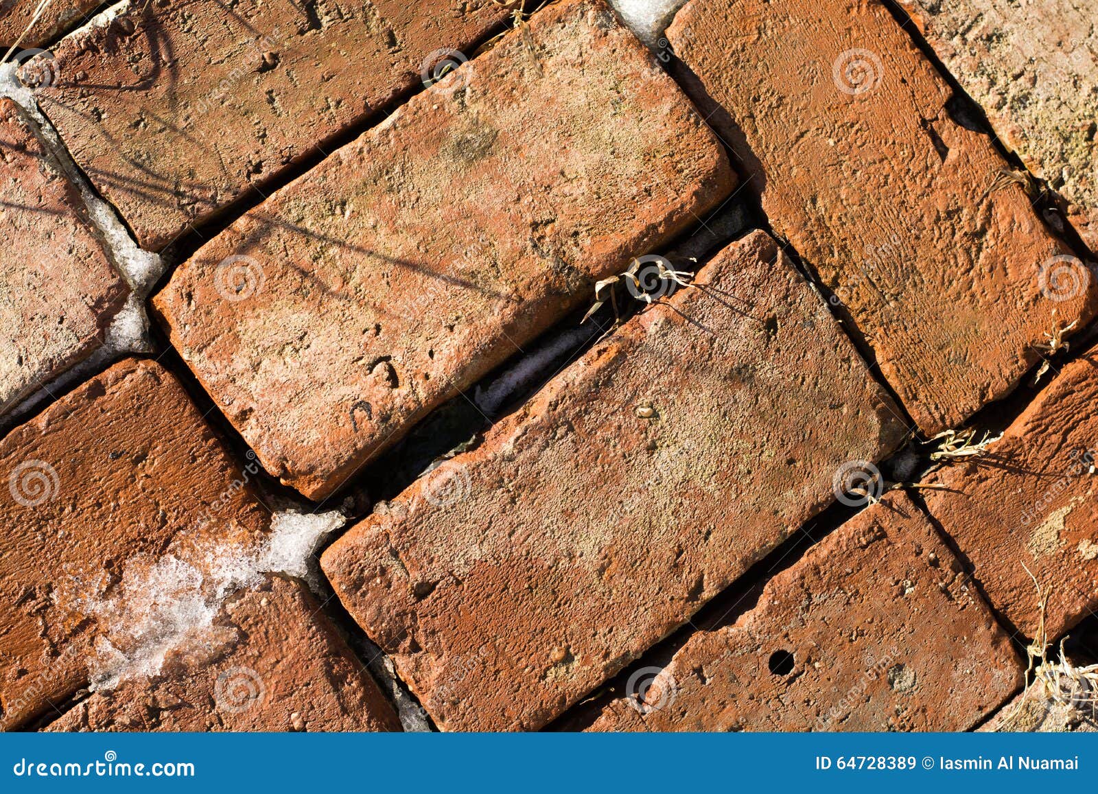 Pattern of Old Bricks in Snow and Ice 2 Stock Image - Image of bricks ...