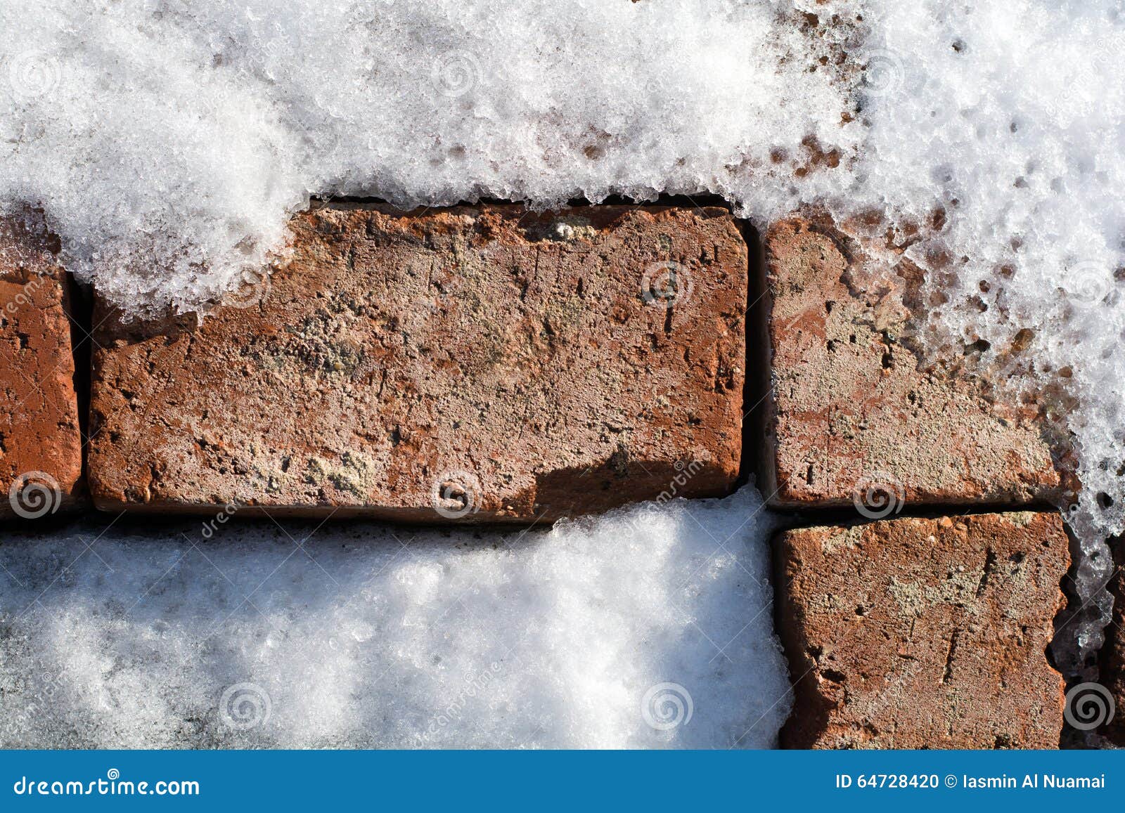 Pattern of Old Bricks in Snow and Ice 4 Stock Photo - Image of sizes ...