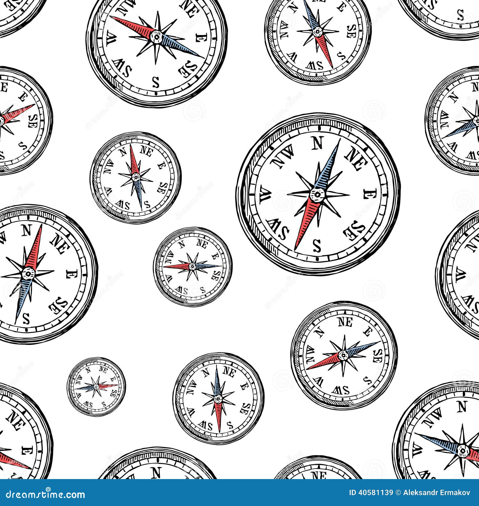 Pattern of the old compass stock vector. Illustration of drawing - 40581139