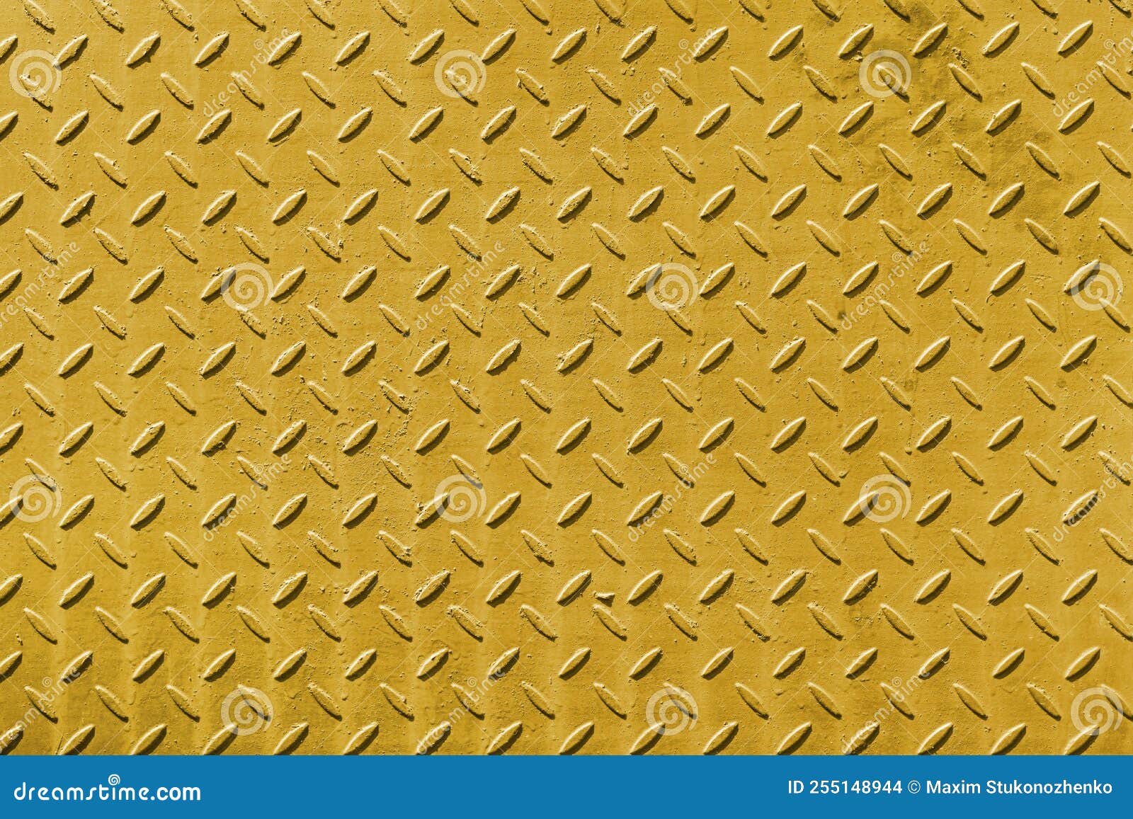Pattern of Old Metal Diamond Plate. Yellow Metal Surface with Diamond ...
