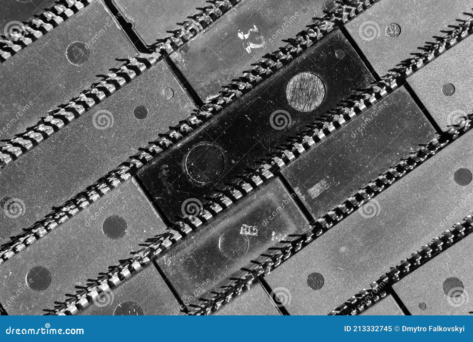 Pattern of Old Microchips Placed Diagonally. Stock Image - Image of ...