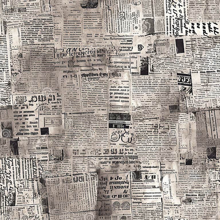 Seamless Pattern of Newspaper, Generative AI Stock Illustration ...