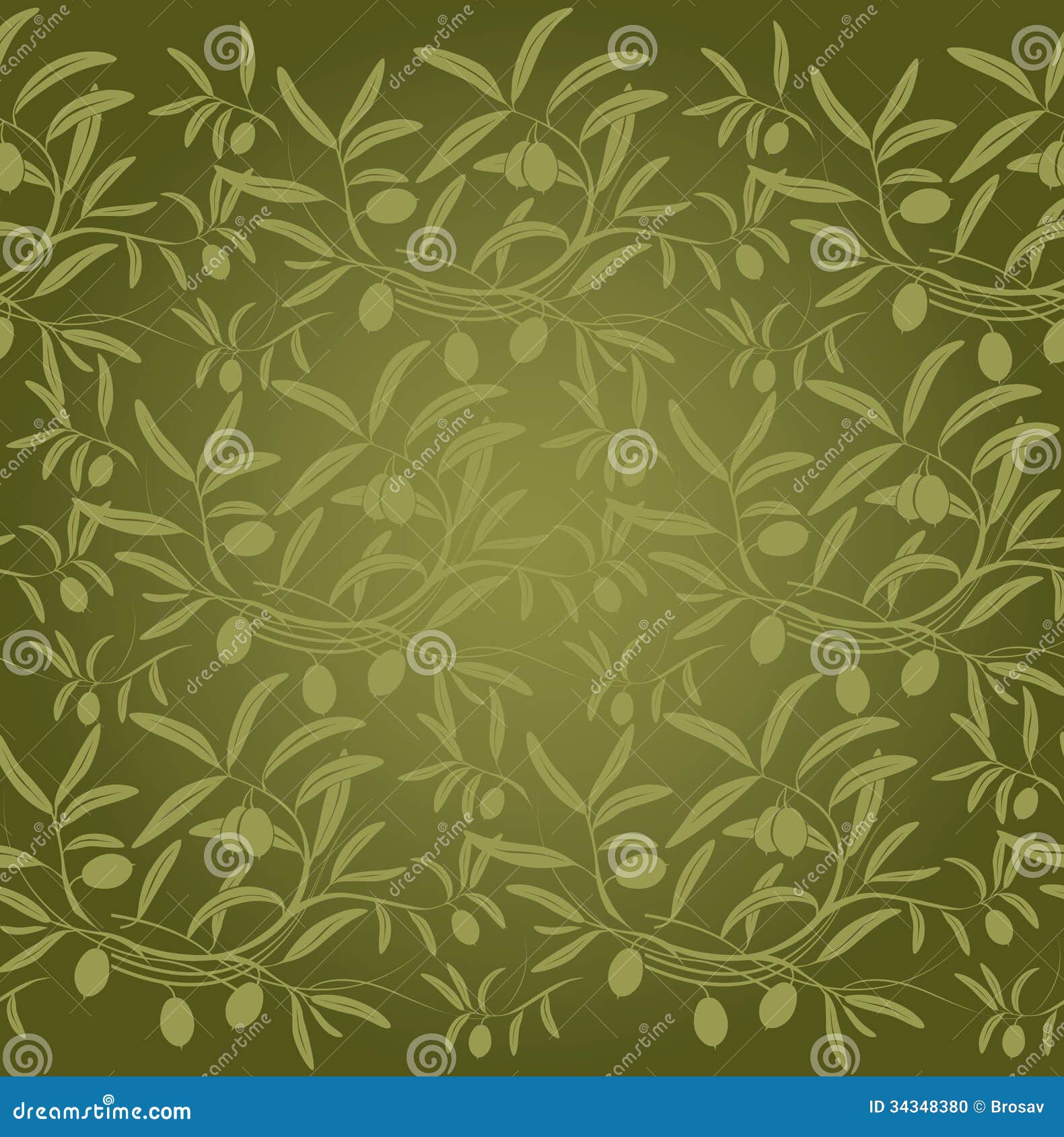 Pattern Olive Branch on Vintage Paper Stock Vector - Illustration of ...