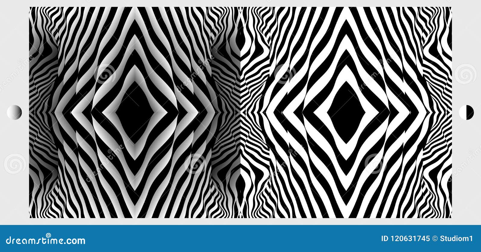 Pattern with Optical Illusion. Black and White Background Stock Vector ...