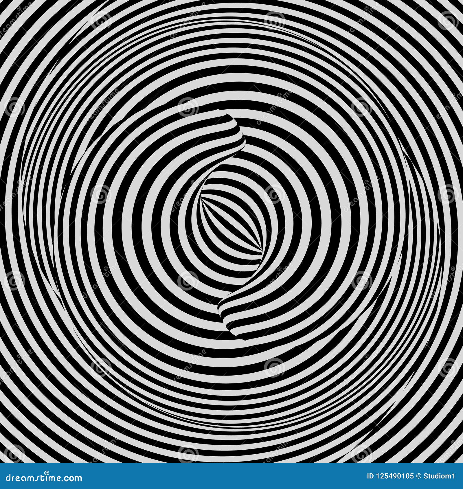 Pattern with Optical Illusion. Black and White Background. Vector ...