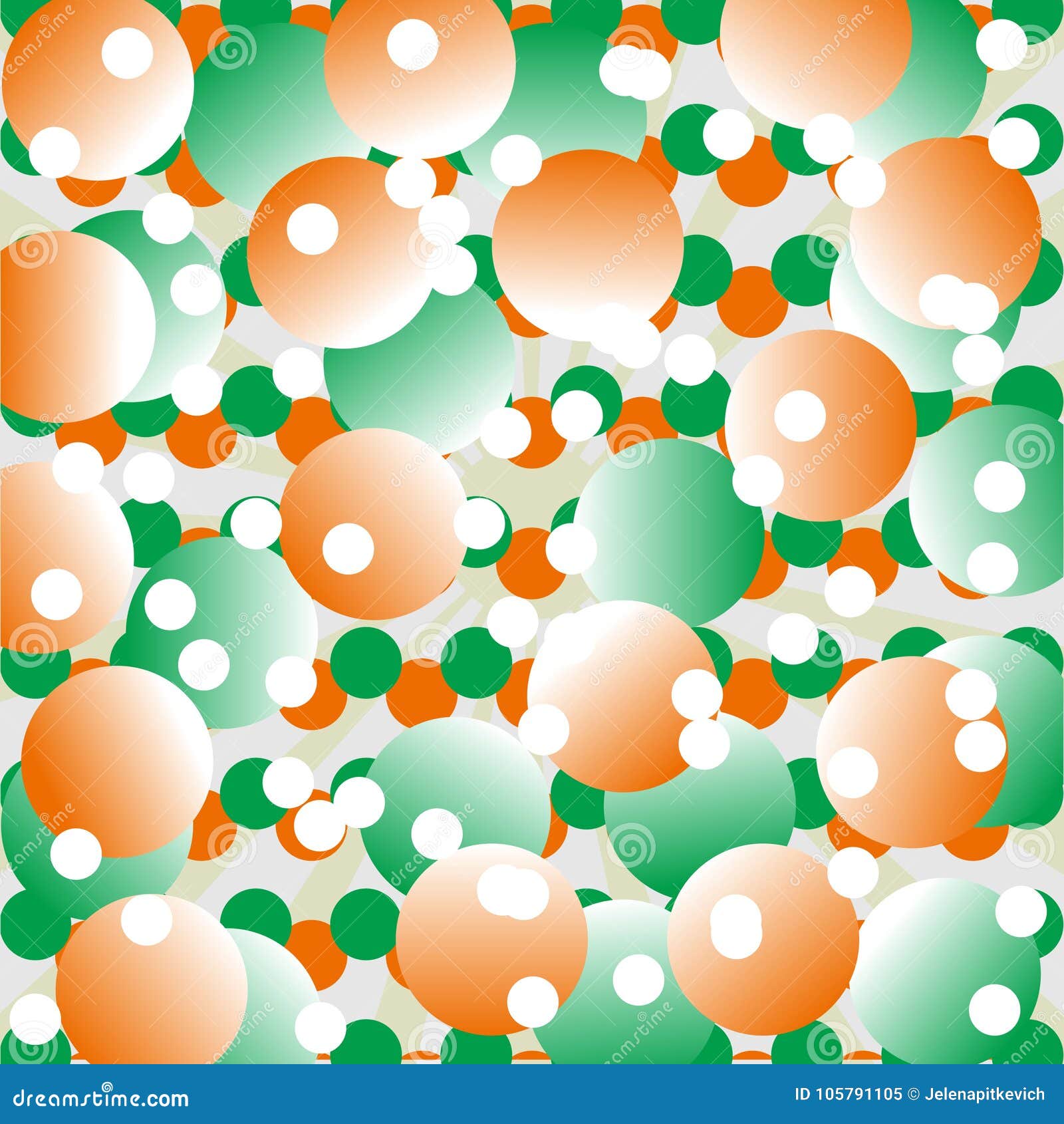 Pattern of Orange and Green Circles Stock Illustration - Illustration ...