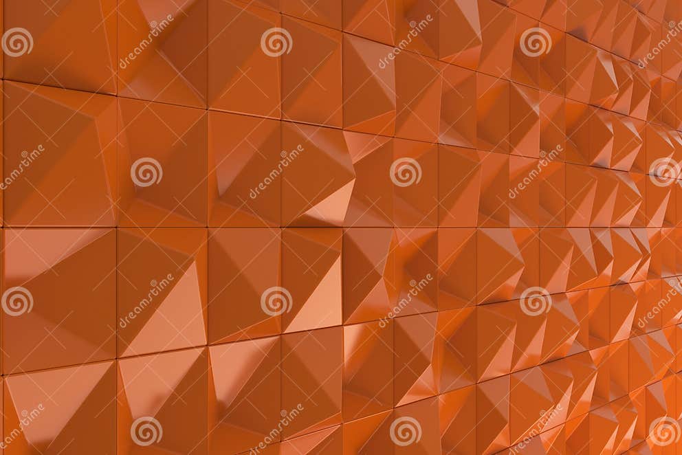 Pattern of Orange Pyramid Shapes Stock Illustration - Illustration of ...