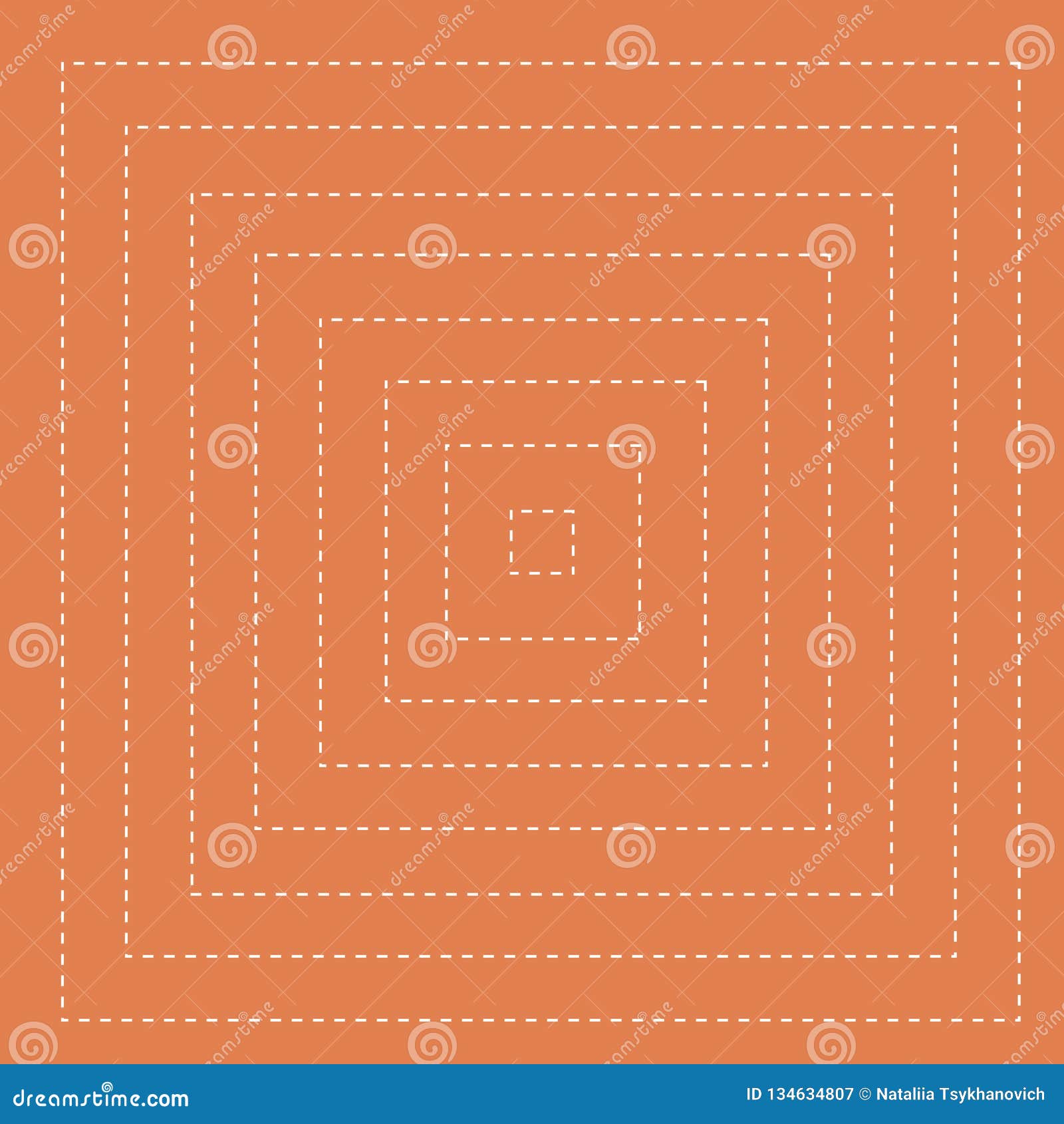 Orange Background Square Dotted Line Pattern Symbol Stock Vector ...