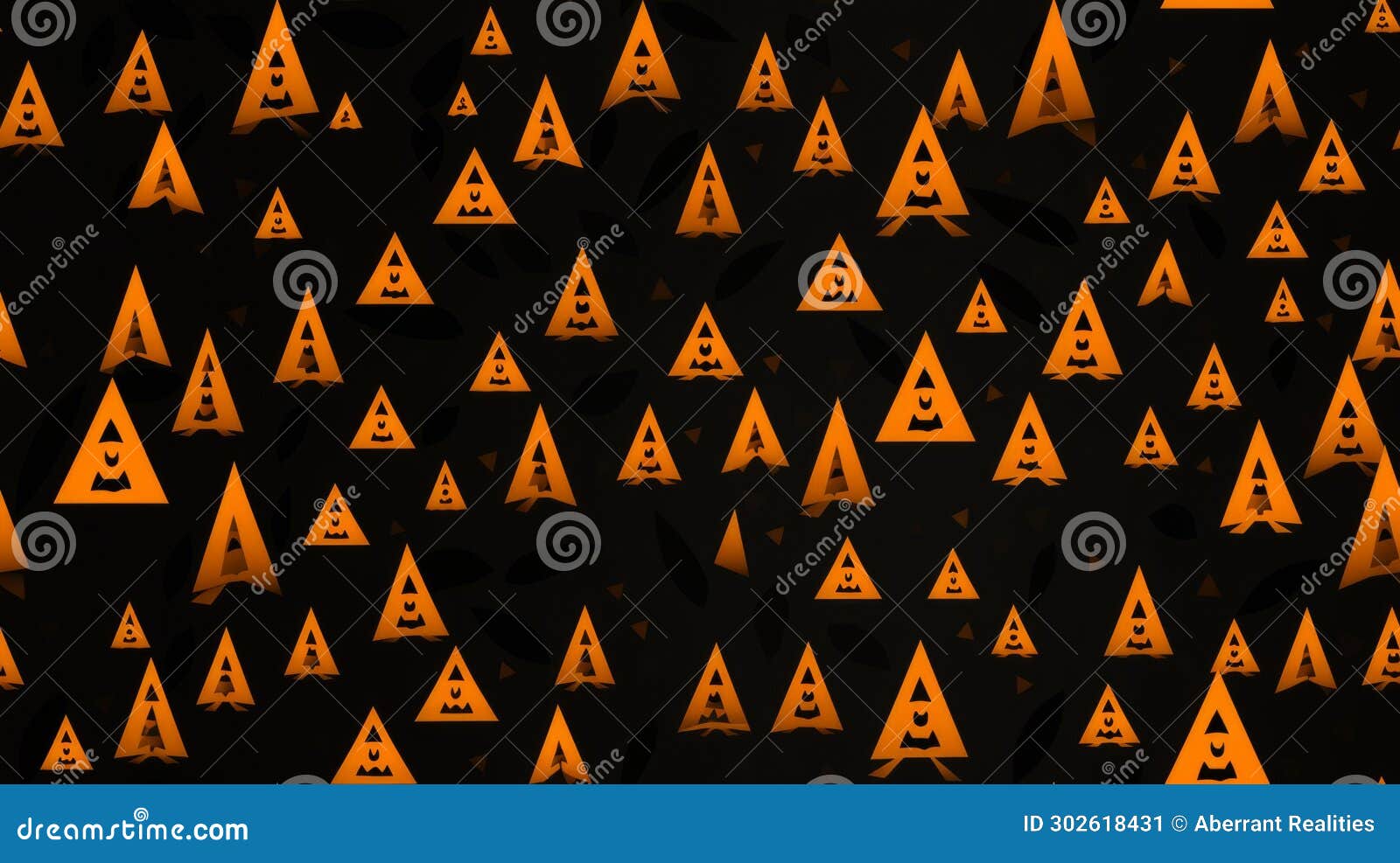 A Pattern of Orange Triangles on a Black Background Stock Illustration ...