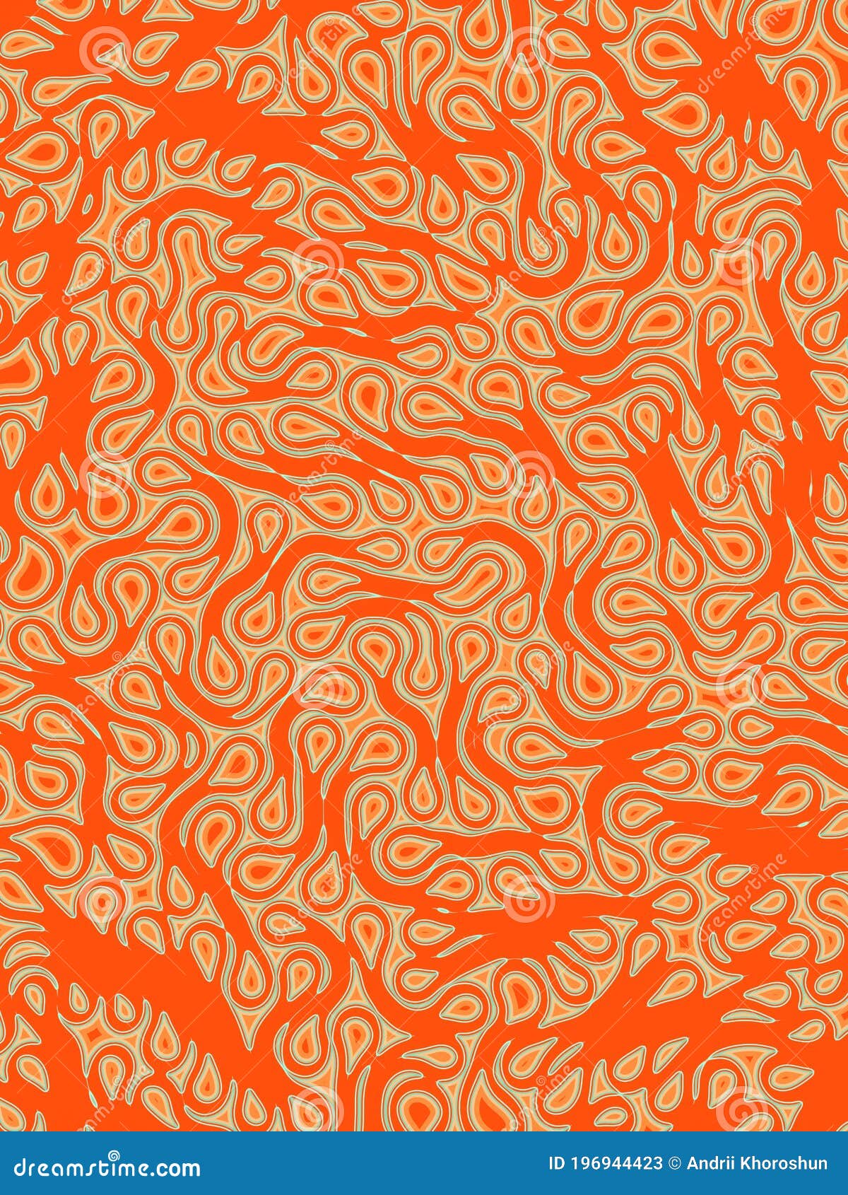 Pattern of Organic Elastic Forms in Modern Style on Orange Background ...
