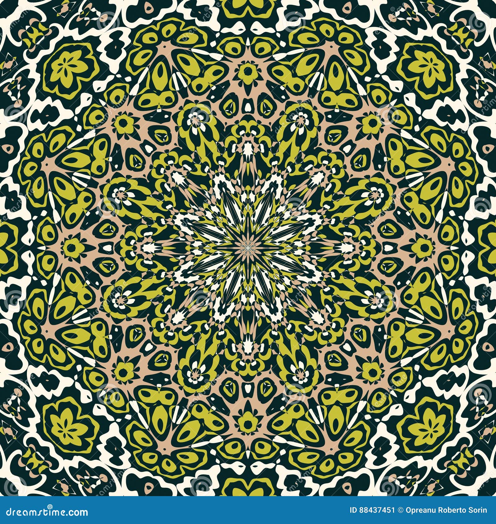 Pattern with Oriental Floral Elements. Stock Illustration ...