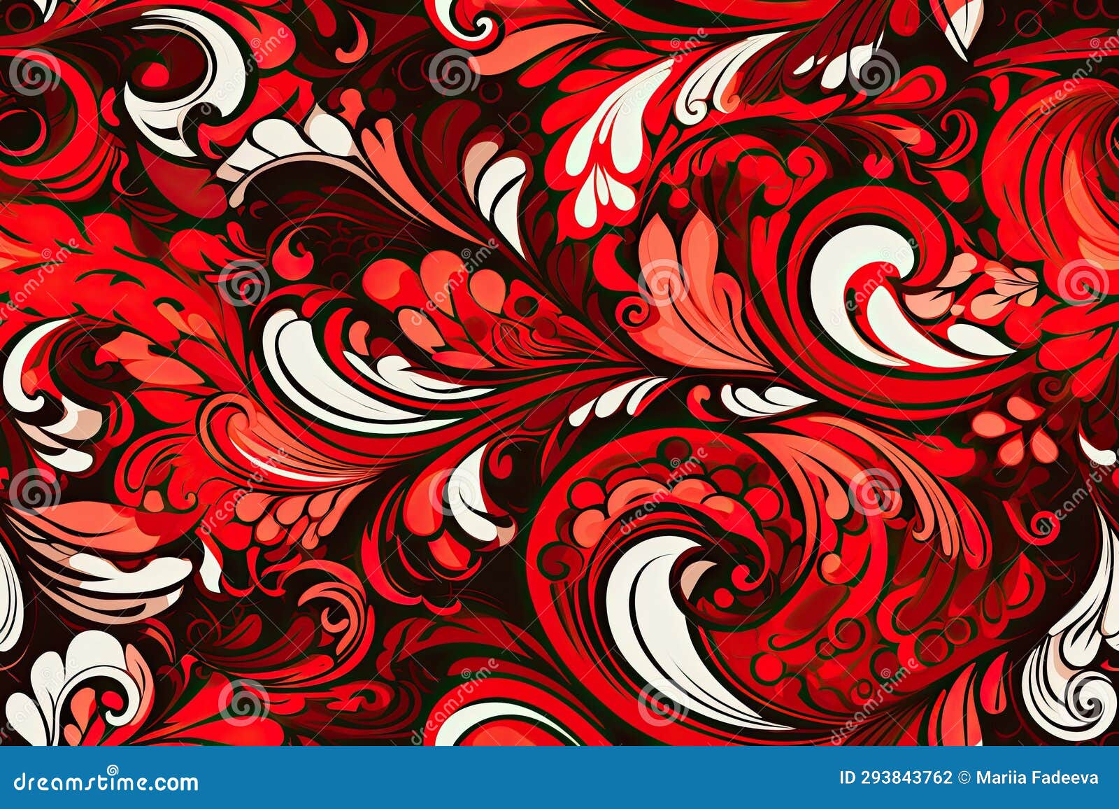 A Pattern with Oriental and Gothic Motifs, Drawn in the Style of Ink ...