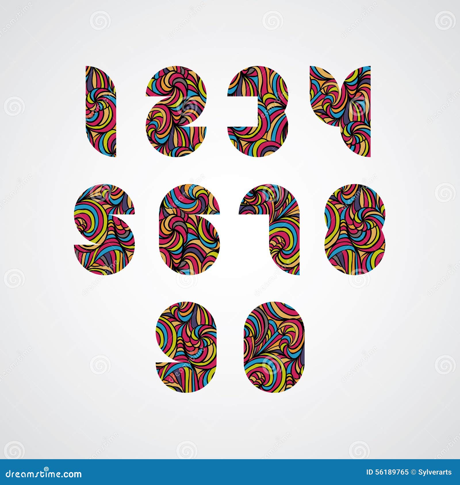 Pattern Ornamental Colorful Abstract Numbers. Stock Vector ...