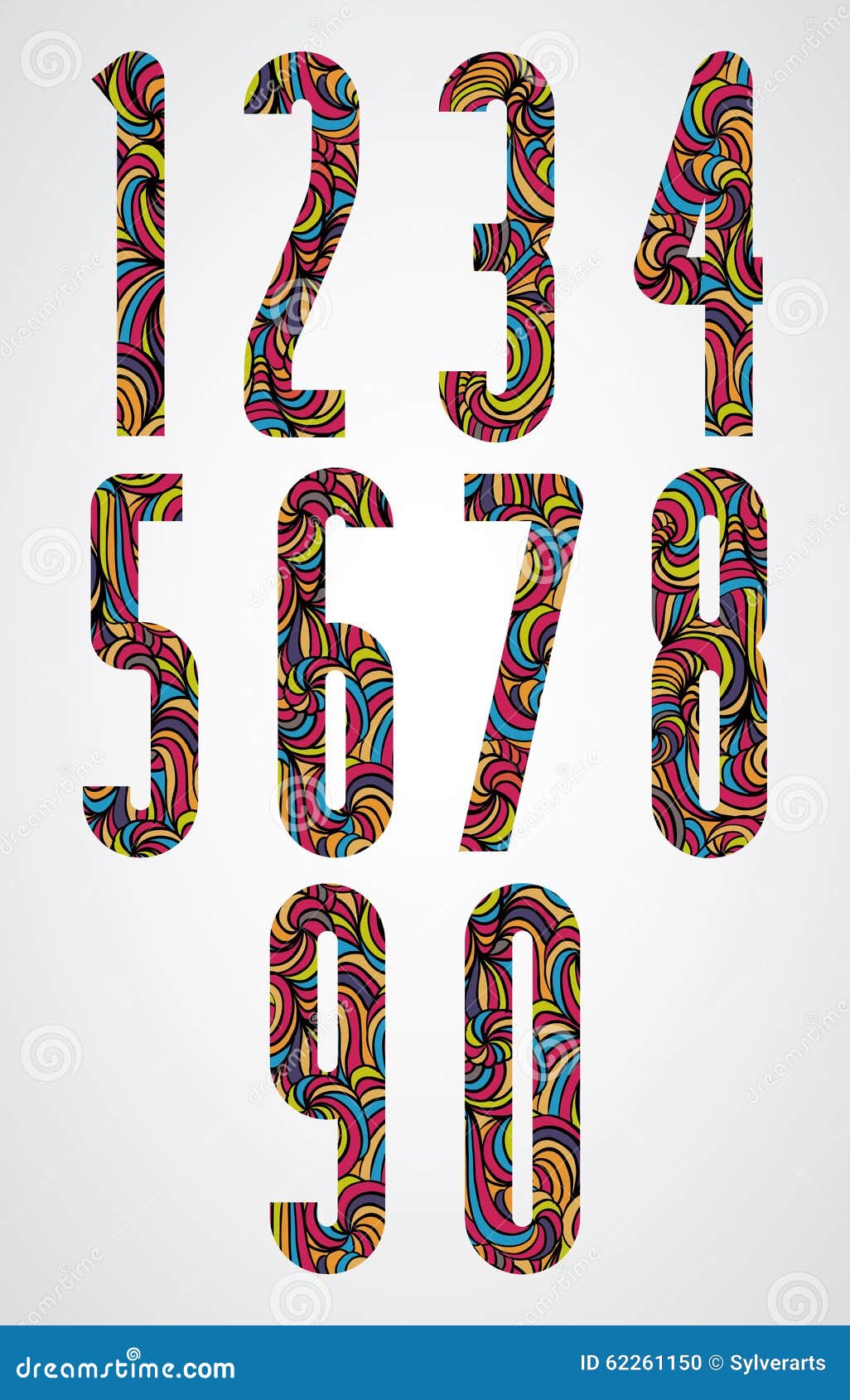 Pattern Ornamental Colorful Abstract Numbers. Stock Vector ...