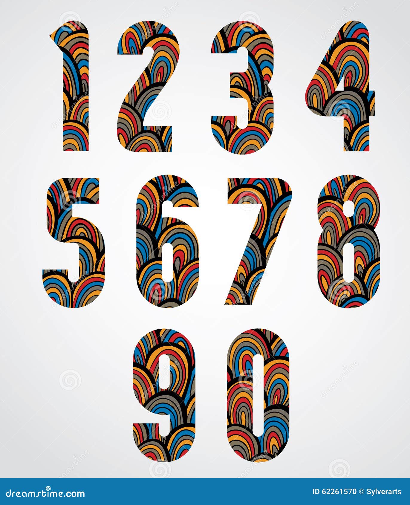 Pattern Ornamental Colorful Abstract Numbers. Stock Vector ...