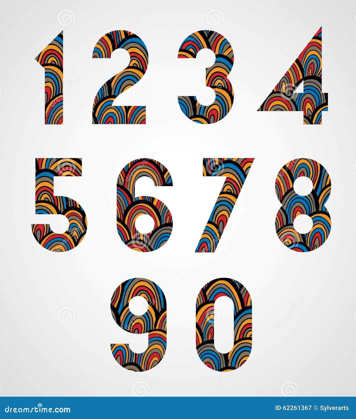 Pattern Ornamental Colorful Abstract Numbers. Stock Vector ...